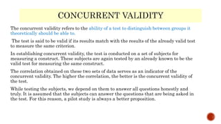 Validity, Reliability ,Objective & Their Types | PPTX | Standardized ...