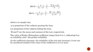 Validity, Reliability ,Objective & Their Types | PPTX | Standardized ...