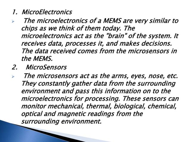 Micro Electro-mechanical system | PPTX