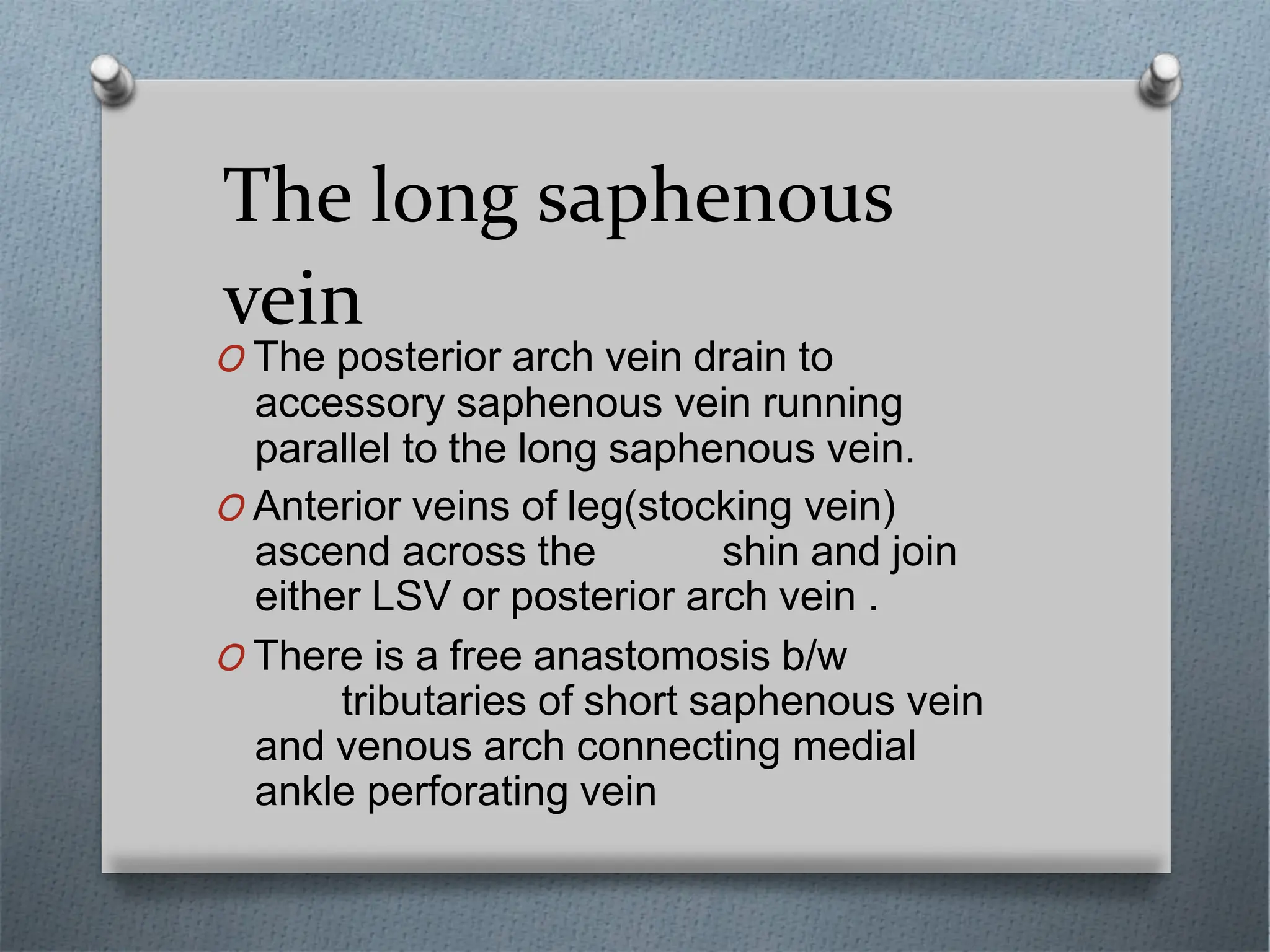 Anatomy of the venous system of lower limb | PPT