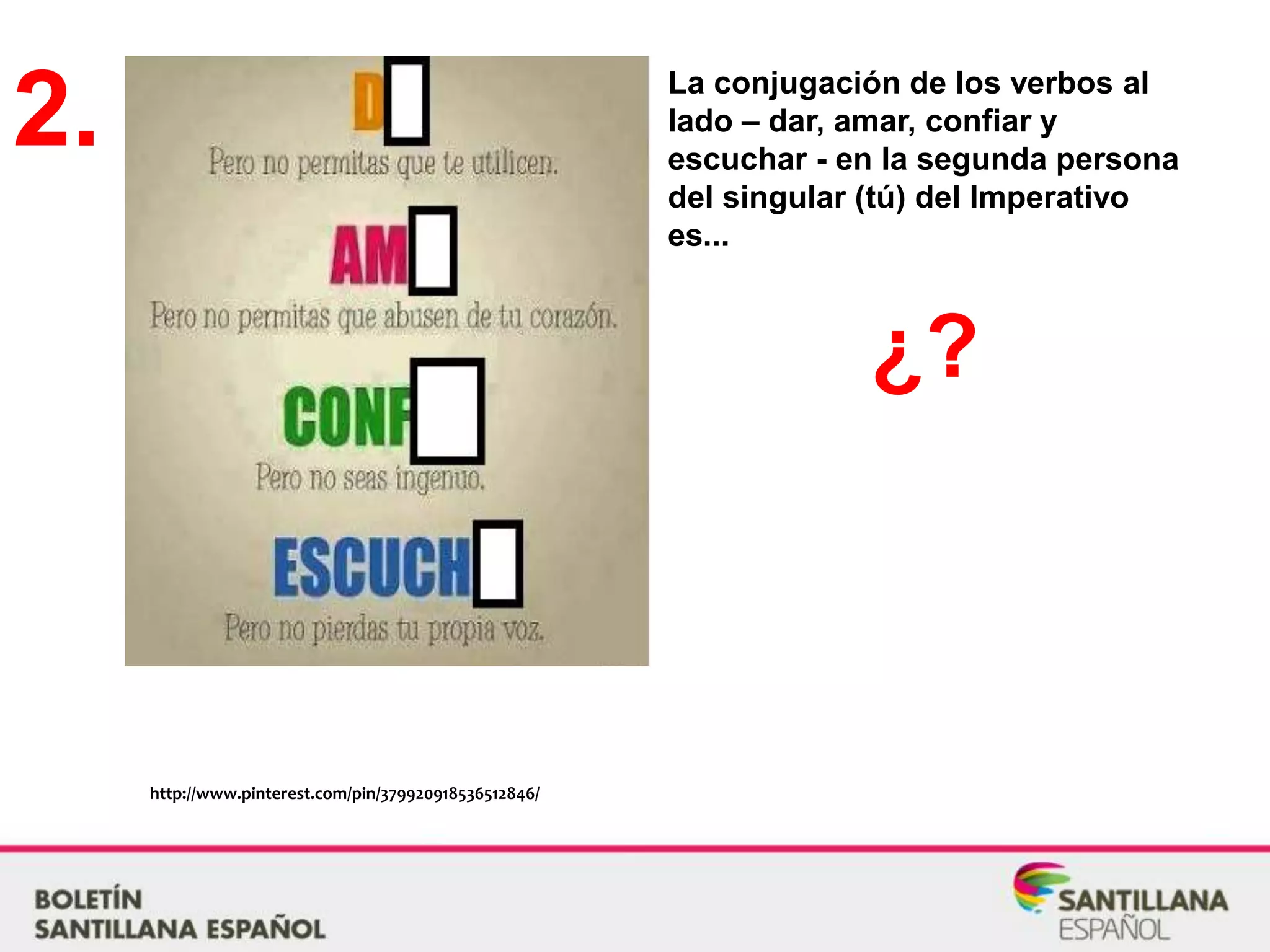 Español - Verbo Imperativo afirmativo | PPTX