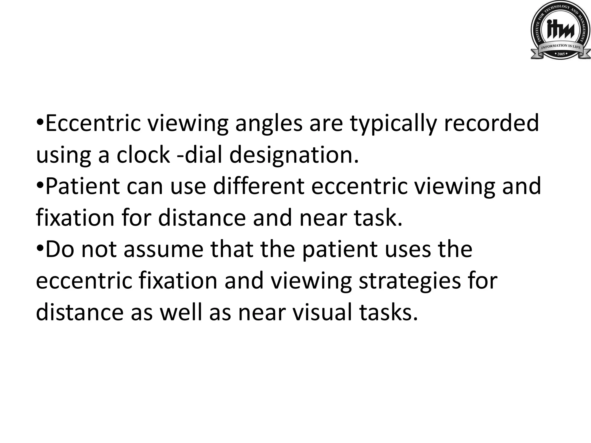 visual field assessment in low vision | PPTX