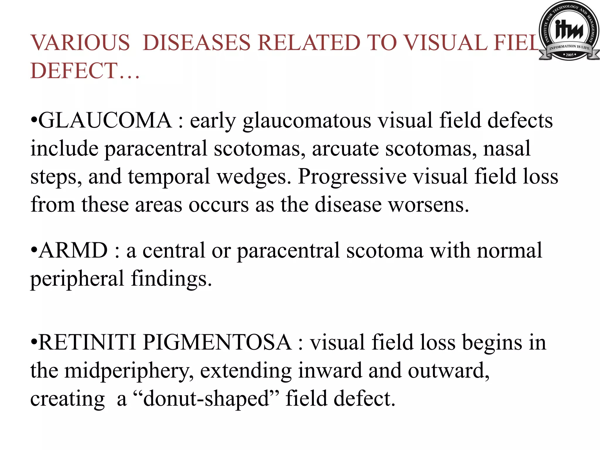 visual field assessment in low vision | PPTX