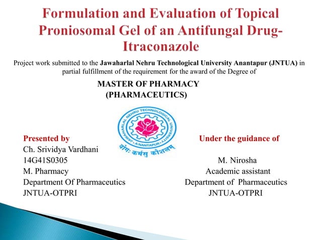 Formulation and Evaluation of Topical Proniosomal Gel of an Antifungal ...