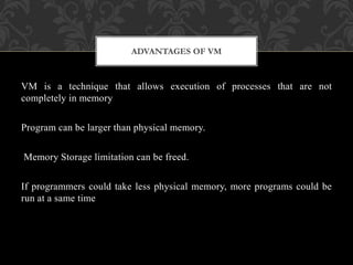 Presentation on Virtual Memory concepts in computer | PPT