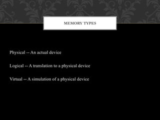 Presentation on Virtual Memory concepts in computer | PPTX