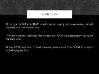 Presentation on Virtual Memory concepts in computer | PPTX