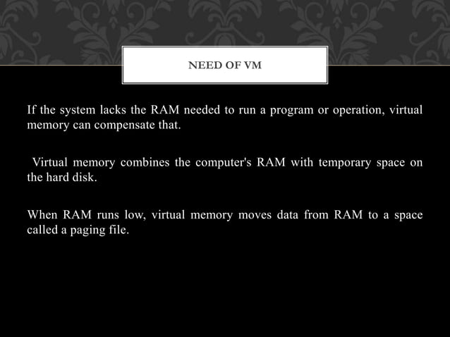 Presentation on Virtual Memory concepts in computer | PPT