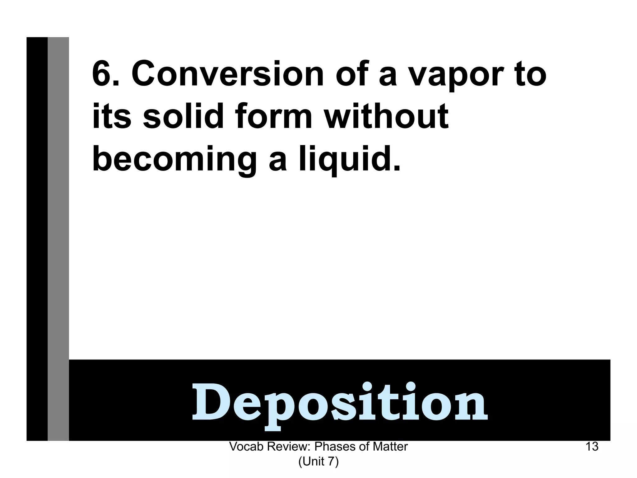 Phases of matter Vocabulary | PPT
