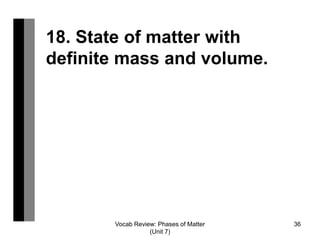 Phases of matter Vocabulary | PPT