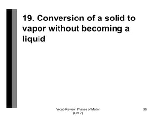 Phases of matter Vocabulary | PPT