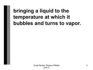 Phases of matter Vocabulary | PPT