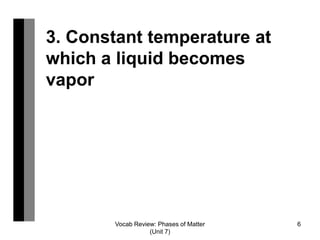 Phases of matter Vocabulary | PPT