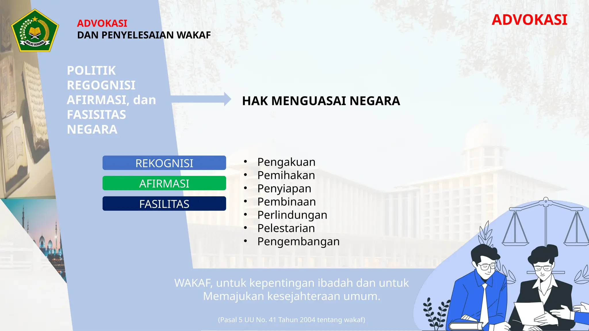 ppt WAKAF.pptx. Dasar dasar pembagian wakaf | PPTX