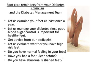 Diabetes Health Reminders | PPTX