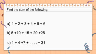 Arithmetic Series -Mathematics- Grade 10 | PPTX