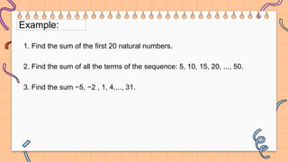 Arithmetic Series -Mathematics- Grade 10 | PPTX