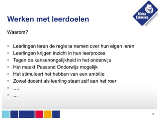 Werken met Leerdoelen | PDF