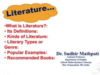 Ppt what is literature | PPTX