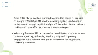 WhatsApp Business API With Dove Soft Ltd | PPTX