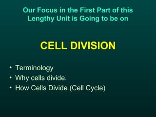 Ppt why cells divide ii #1 1 | PPT