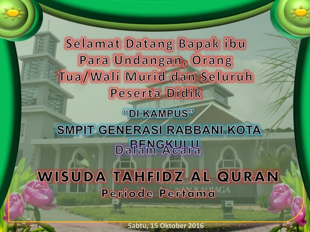 Ppt wisuda tahfidz | PPTX | Graduation | Personal Celebrations & Life ...