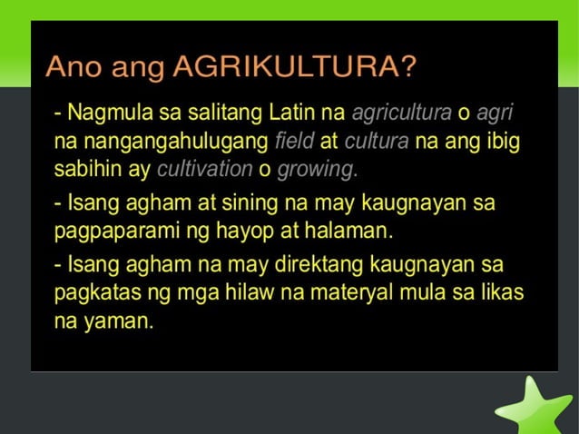 SEKTOR NG AGRIKULTURA | ODP
