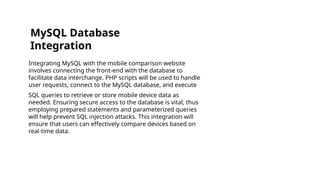 MOBILE COMPARISON WEBSITE using php and xampp | PPTX
