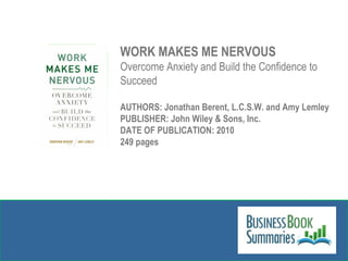 Work Makes Me Nervous | PPT | Brain and Nervous System Disorders ...