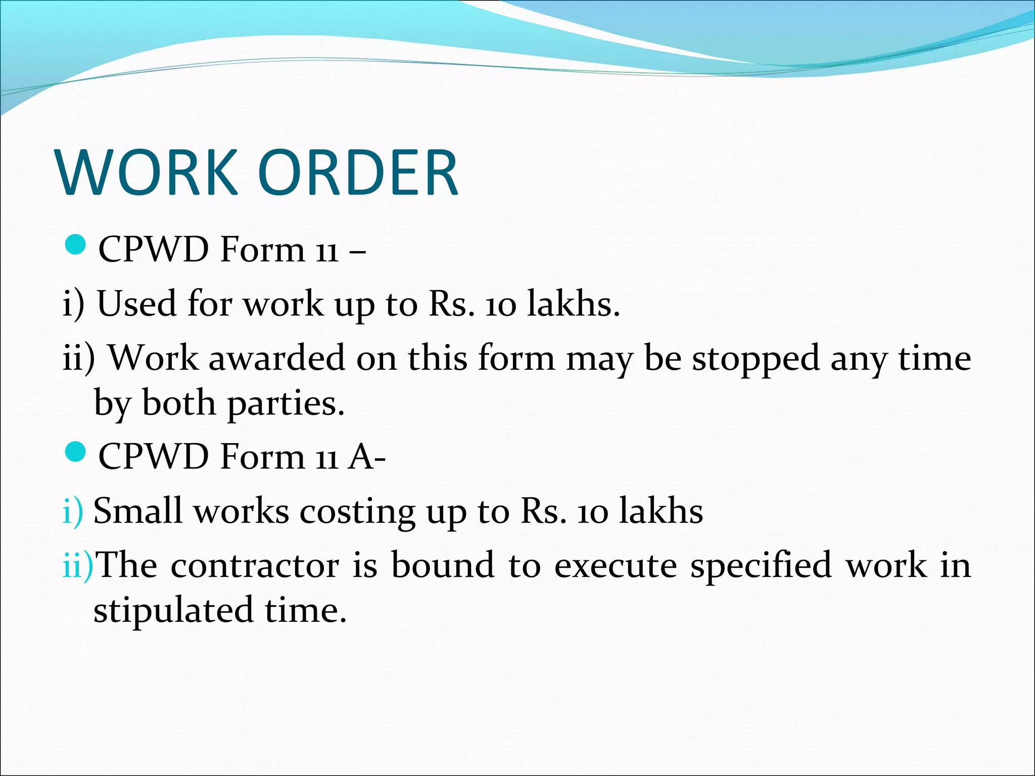 WORKS MANAGEMENT IN CPWD PART-I | PPT