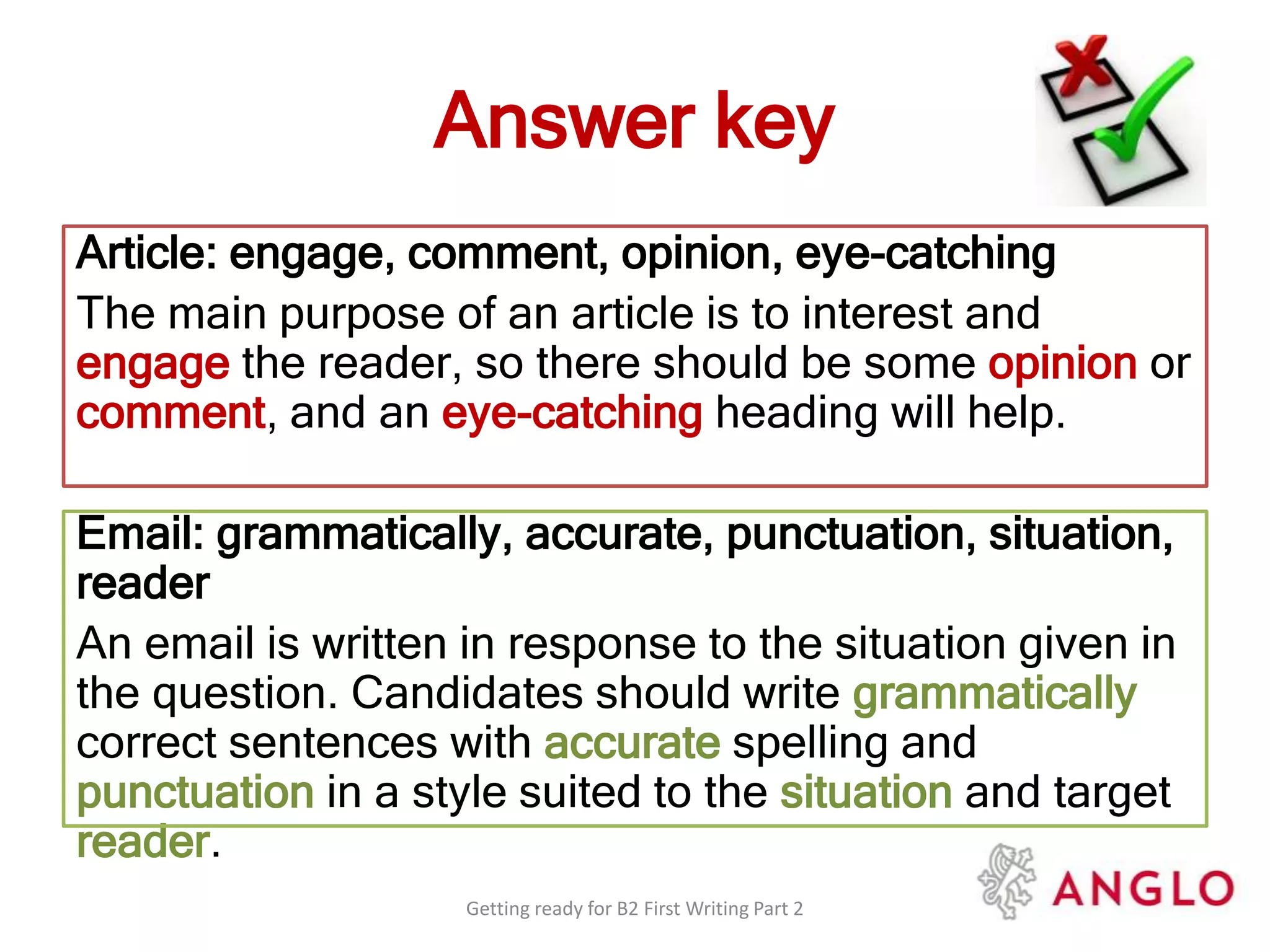 FCE writing 2 - part 1 | PPTX