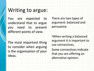 Ppt writing to argue | POT