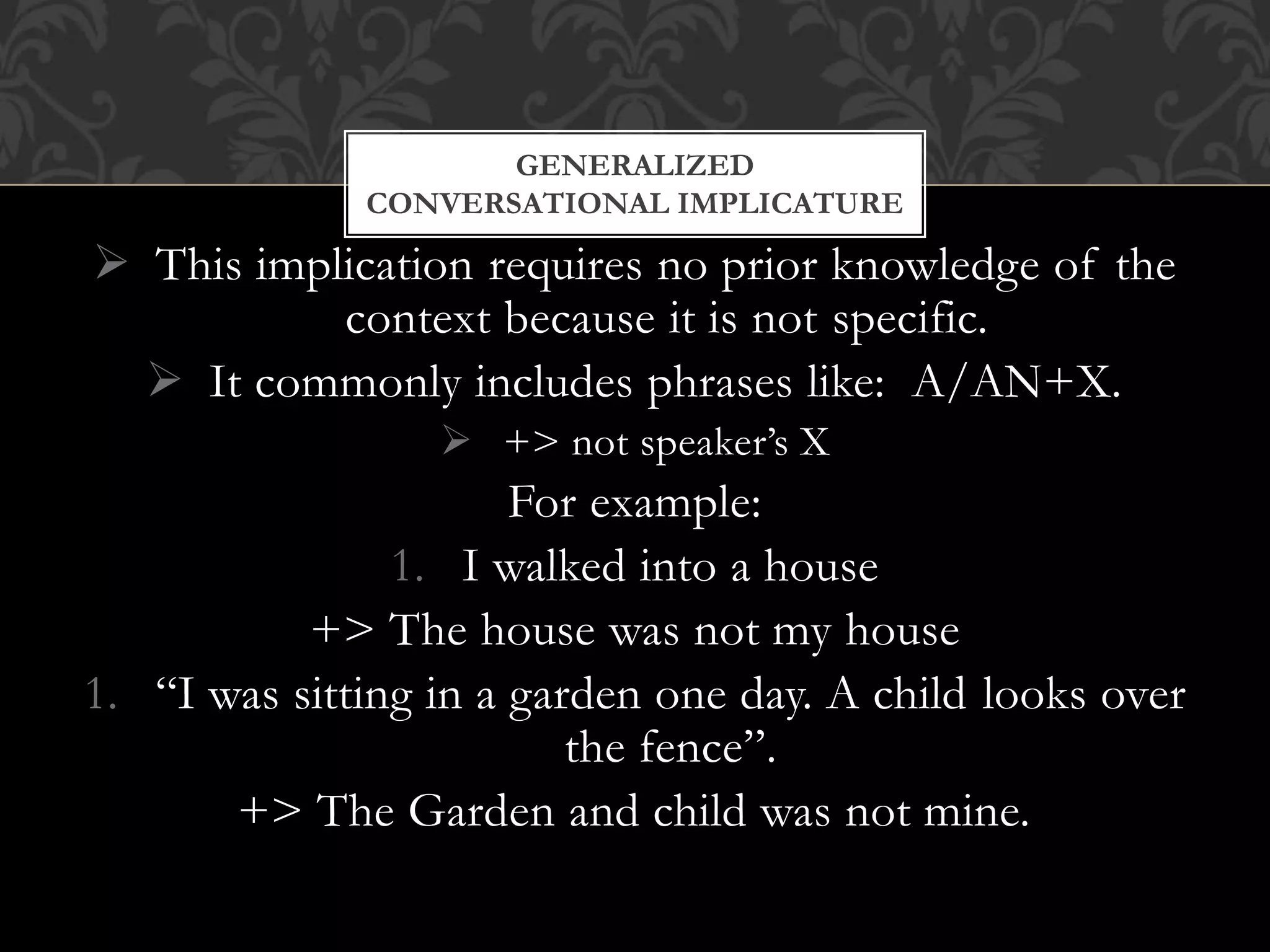 Conversational Implicature ,coperative principles , conventional implicature | PPTX