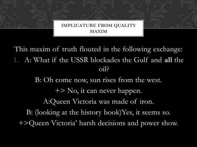 Conversational Implicature ,coperative principles , conventional ...