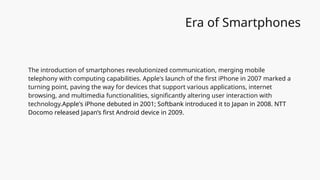 HISTORY OR JAPANESE MOBILE PHONE AND TECHNOLOGY | PPTX