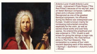 Medieval Period Renaissance Period Baroque Period Classical Period ...