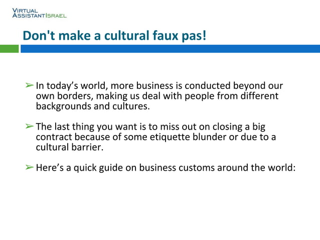 A Quick Guide to Business Etiquette Around the World | PPT
