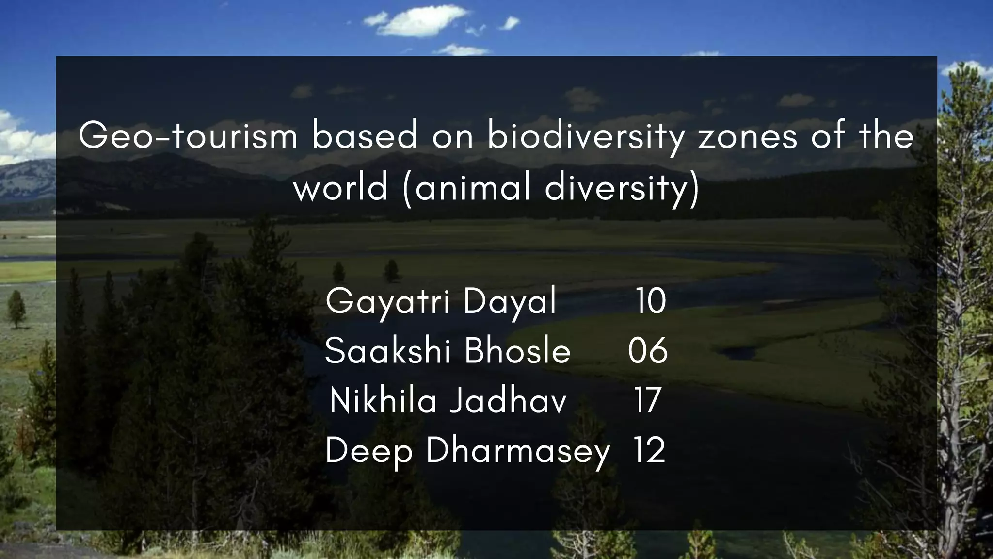 Geo Tourism based on biodiversity zones of the world (animal diversity ...