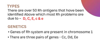 RHESUS BLOOD GROUPING SYSTEM | PPTX