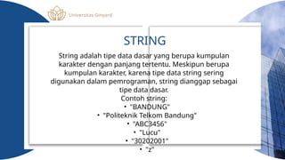 Ppt tipe daga variabel dan operator sekolah menengah kejuruan kelas 10 ...