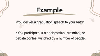 Oral Communication - types of speech content | PPTX