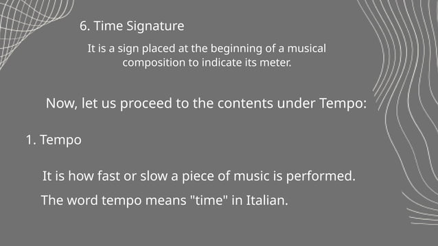 MUSICAL CONTENT ON RHYTHM AND TEMPO LESSON | PPTX