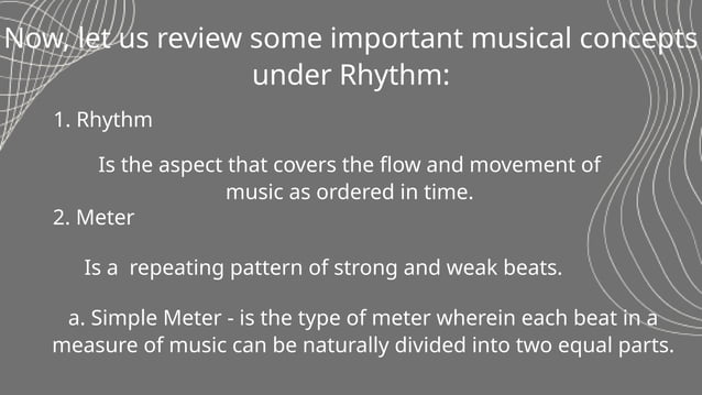 Musical Content On Rhythm And Tempo Lesson Pptx