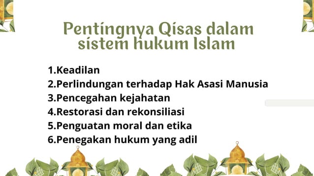 Hukum Qishas Pembunuhan dalam Hukum Pidana Islam | PPTX