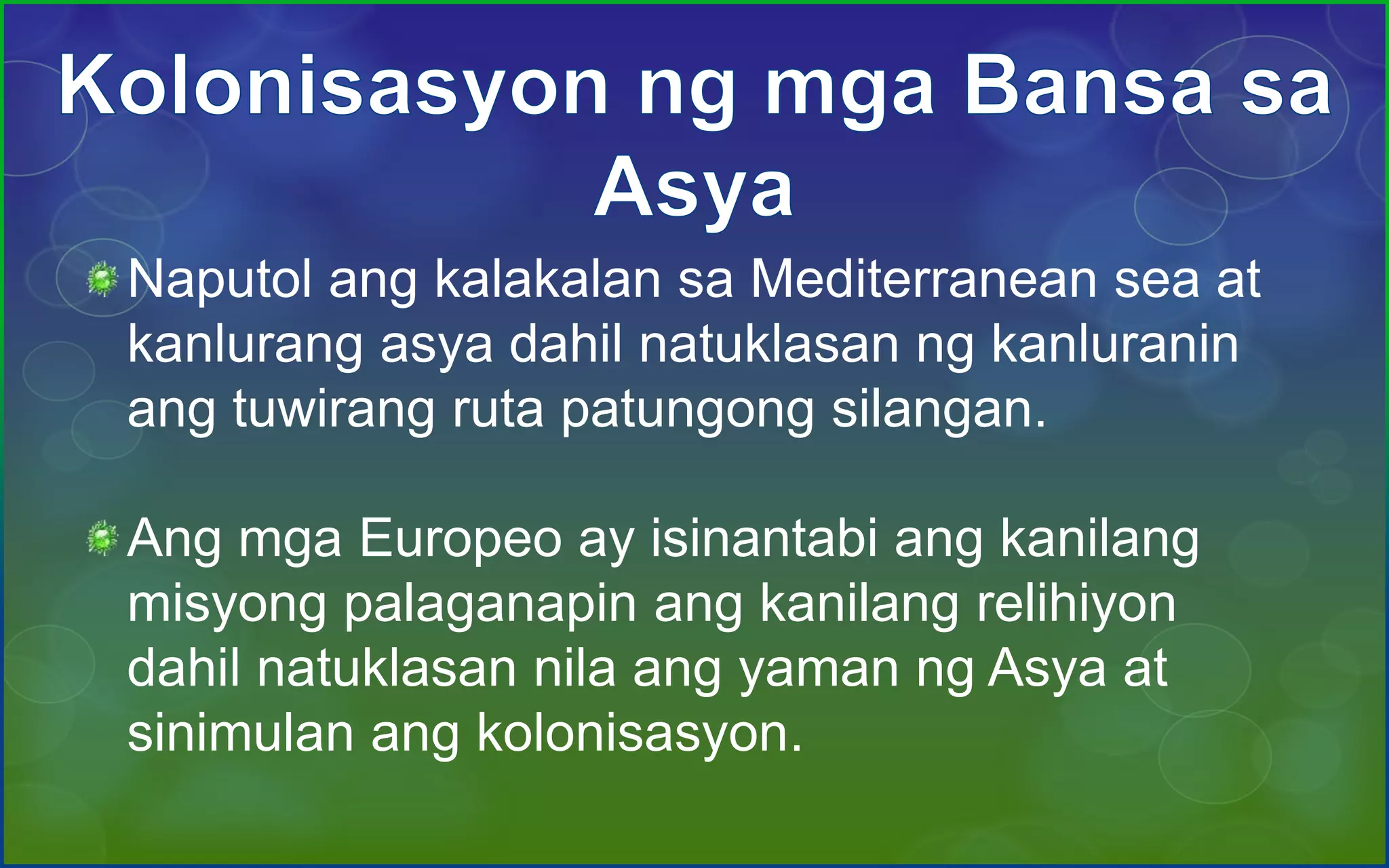 Unang Yugto ng Kolonyalismo | PPTX