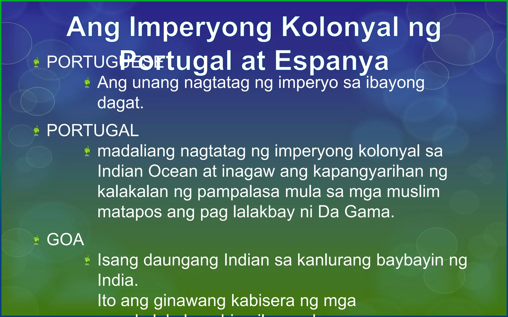 Unang Yugto ng Kolonyalismo | PPTX