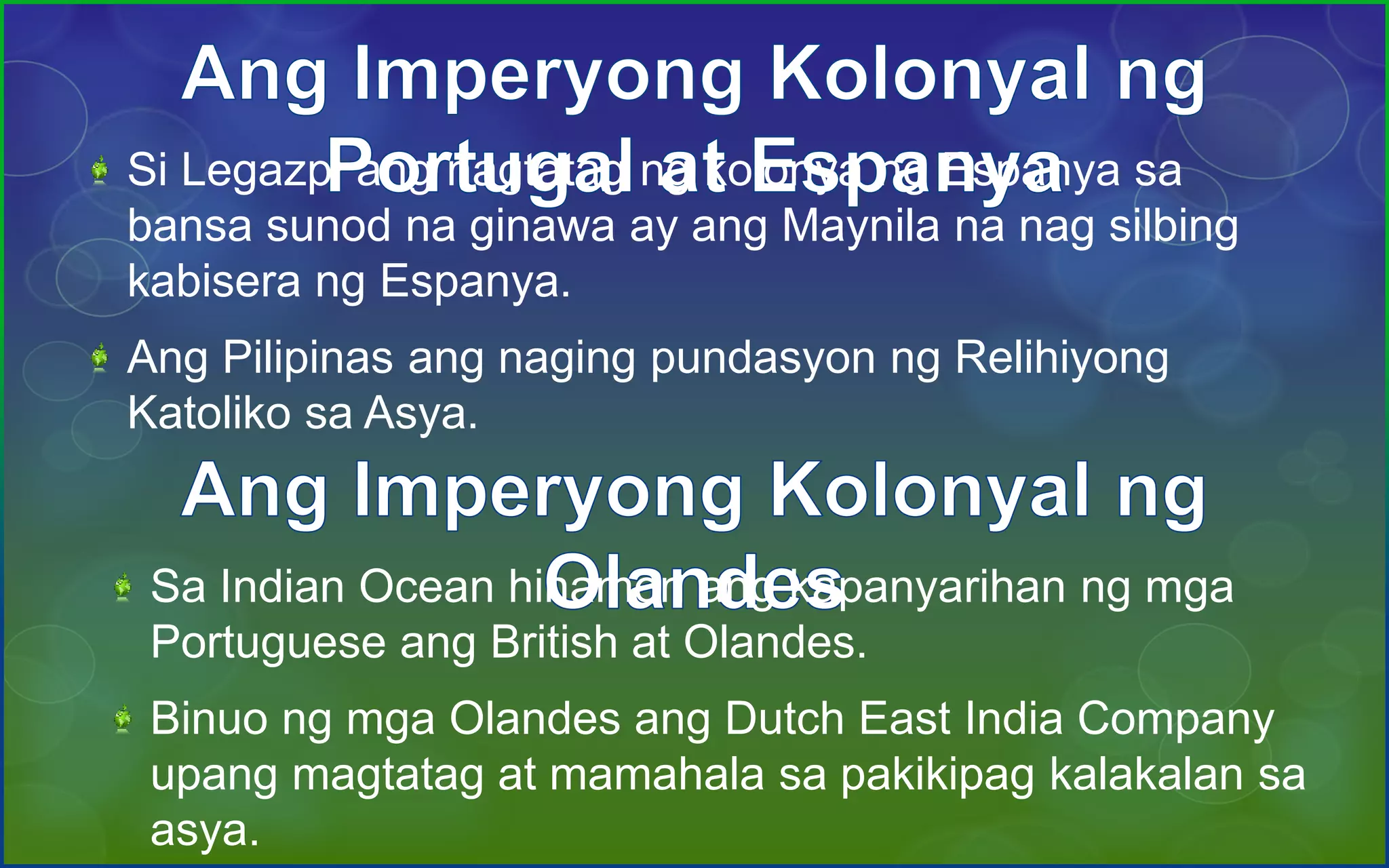 Unang Yugto ng Kolonyalismo | PPTX