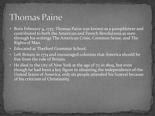 Pptx hist 140 thomas paine | PPTX