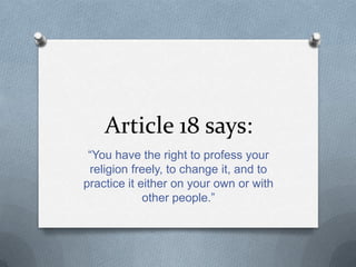 Human Right #18 PPtx for Citizenship | PPTX