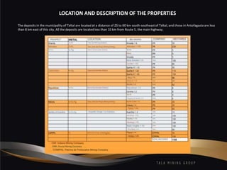 TALA MINING GROUP PRESENTATION ENGLISH VS | PPTX